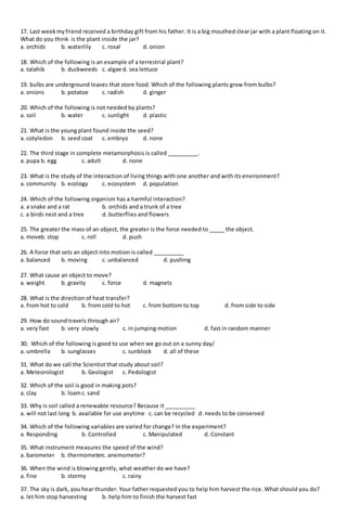Science 4 diagnostic test | DOCX
