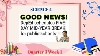 SCIENCE 4 Quarter 3 week 1 powerpoint presentation | PPTX