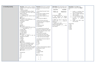 Science 5 Daily Lesson Log Quarter 1 Week 1 | DOCX