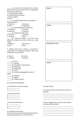 1st quarter Science 6 | DOCX | Heart and Cardiovascular Diseases ...