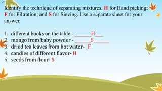 SCIENCE 6 DEMO.pptx | Chemistry | Science