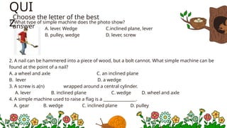 SCIENCE 6 SIMPLE MACHINE (WEDGES) PowerPoint presentation | PPT