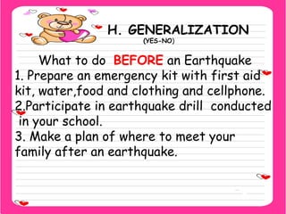 SCIENCE 6 PPT Q4 - Precautionary Measure Before,during,after Earthquake ...