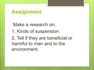 Science 6 Q1 lesson 8 DESCRIBE THE APPEARANCE AND USES OF SUSPENSION ...