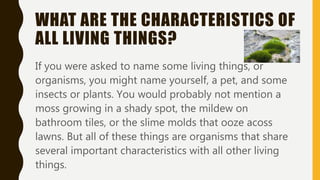 Chapter 1 "Introduction to living things" | PPTX