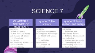 SCIENCE Subject grade 7 course orientation | PPTX