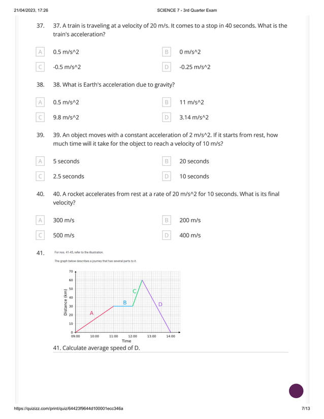 SCIENCE 7 - 3rd Quarter Exam.pdf | Physics | Science