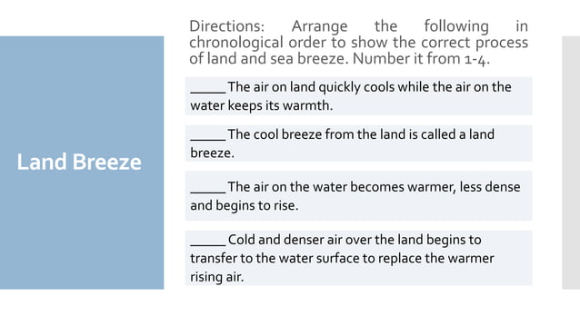 Science 7 - LAND and SEA BREEZE and its Characteristics | PPTX ...