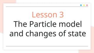 The particle model of matter is a theory that explains how particles in ...