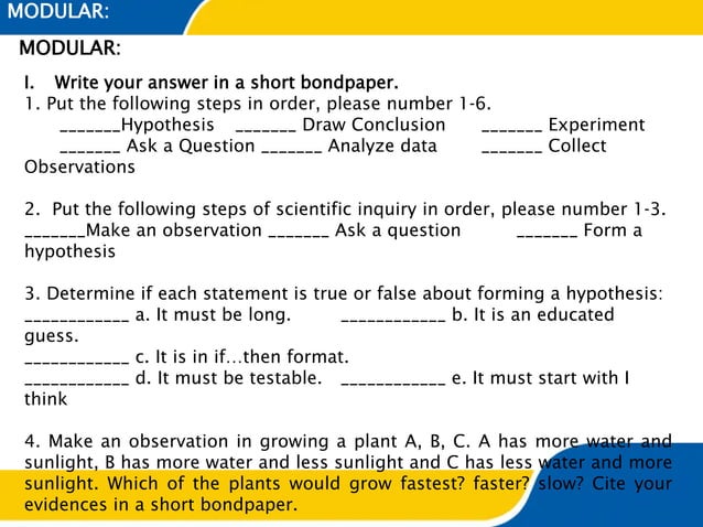 SCIENCE7: Components of Scientific Investigation | PPTX | Science