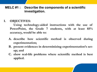 SCIENCE7: Applications of Scientific Investigation | PPTX