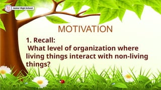 ECOSYSTEM: Levels of Biological Organization | PPTX