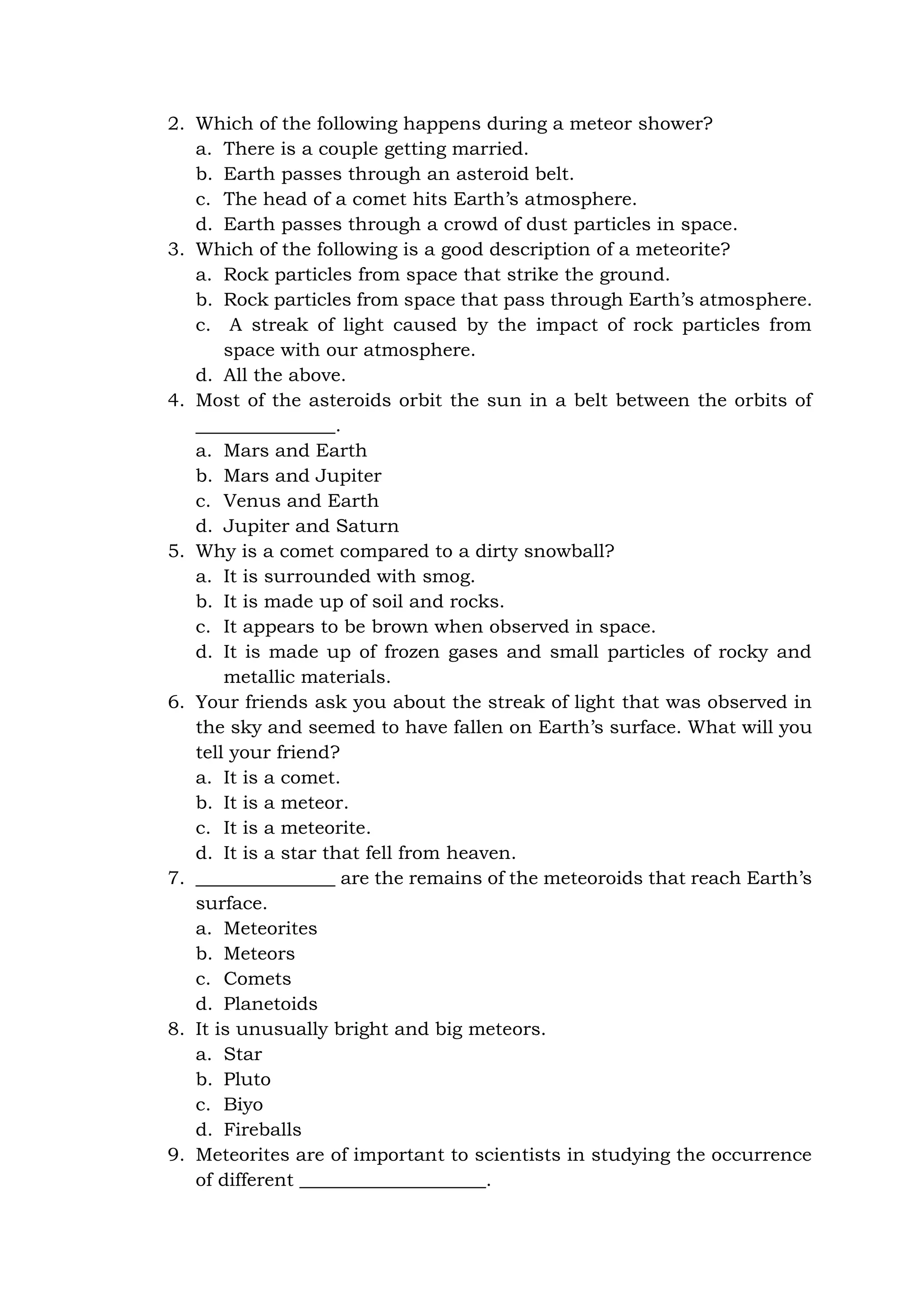 science8_q2_mod6_Comets, Asteroids and Meteors.pdf