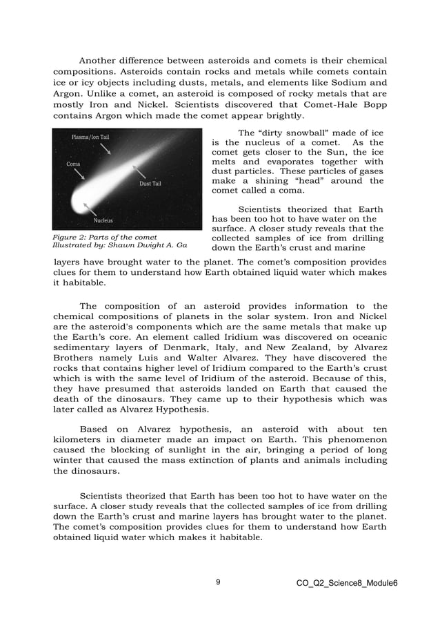 Science8_Q2_Mod6_comets_meteors_and_asteroids_v2-1 - Copy.pdf | Geology ...