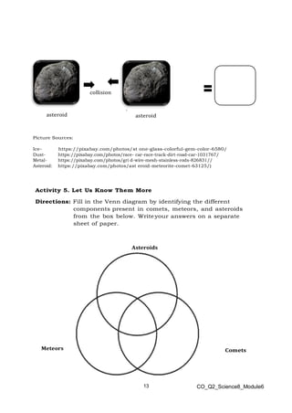 Science8_Q2_Mod6_comets_meteors_and_asteroids_v2-1 - Copy.pdf | Geology | Science