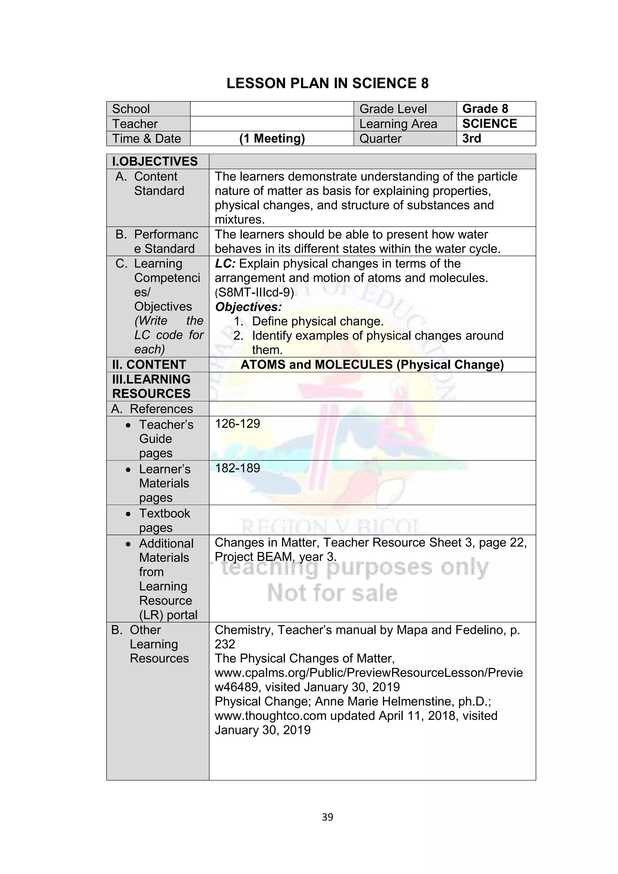 Science 8 Q3.pdf | Chemistry | Science
