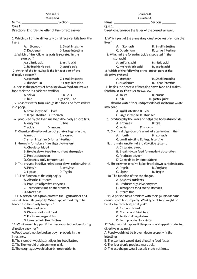 Science 8 Quarter 4 first quiz digestive system.docx
