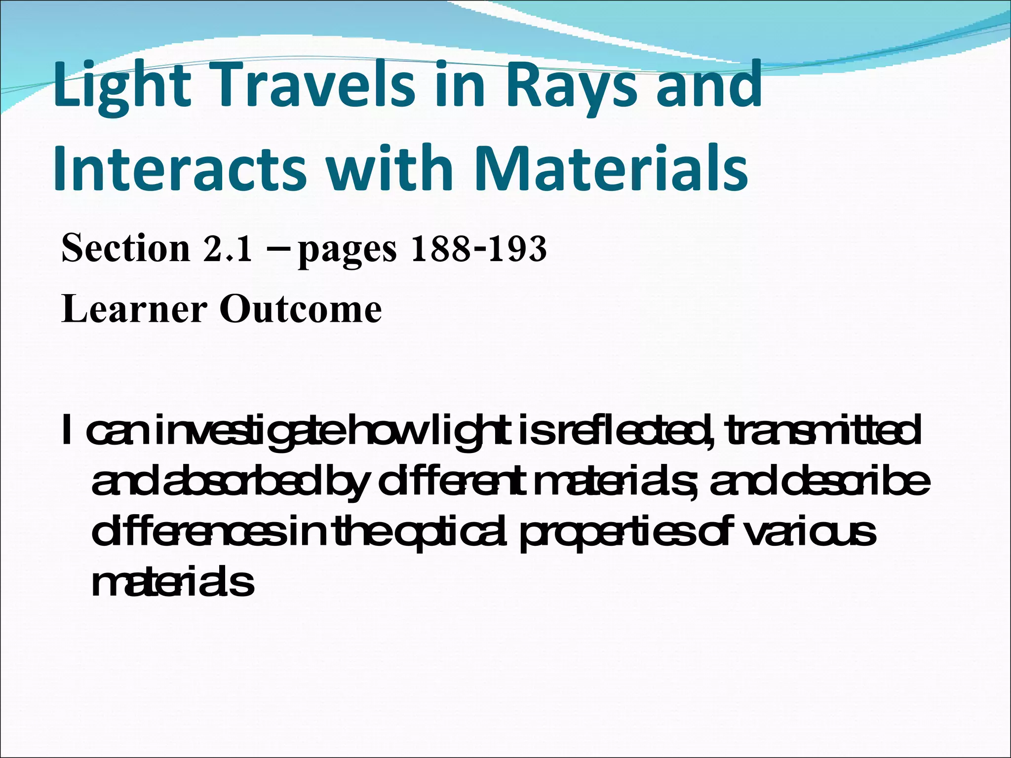 Science8 Unit C Lightand Optics Section2 Lesson3 Raysand Reflection | PPT