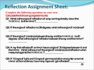 Science8 Unit C Lightand Optics Section2 Lesson3 Raysand Reflection | PPT