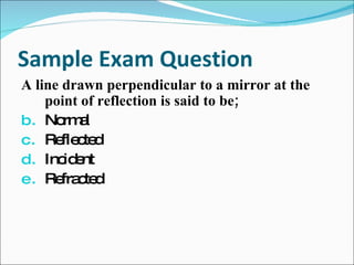 Science8 Unit C Lightand Optics Section2 Lesson3 Raysand Reflection | PPT