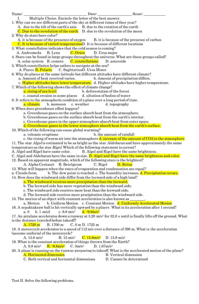 Science 9 4th GRADING EXAMINATIONS | DOCX