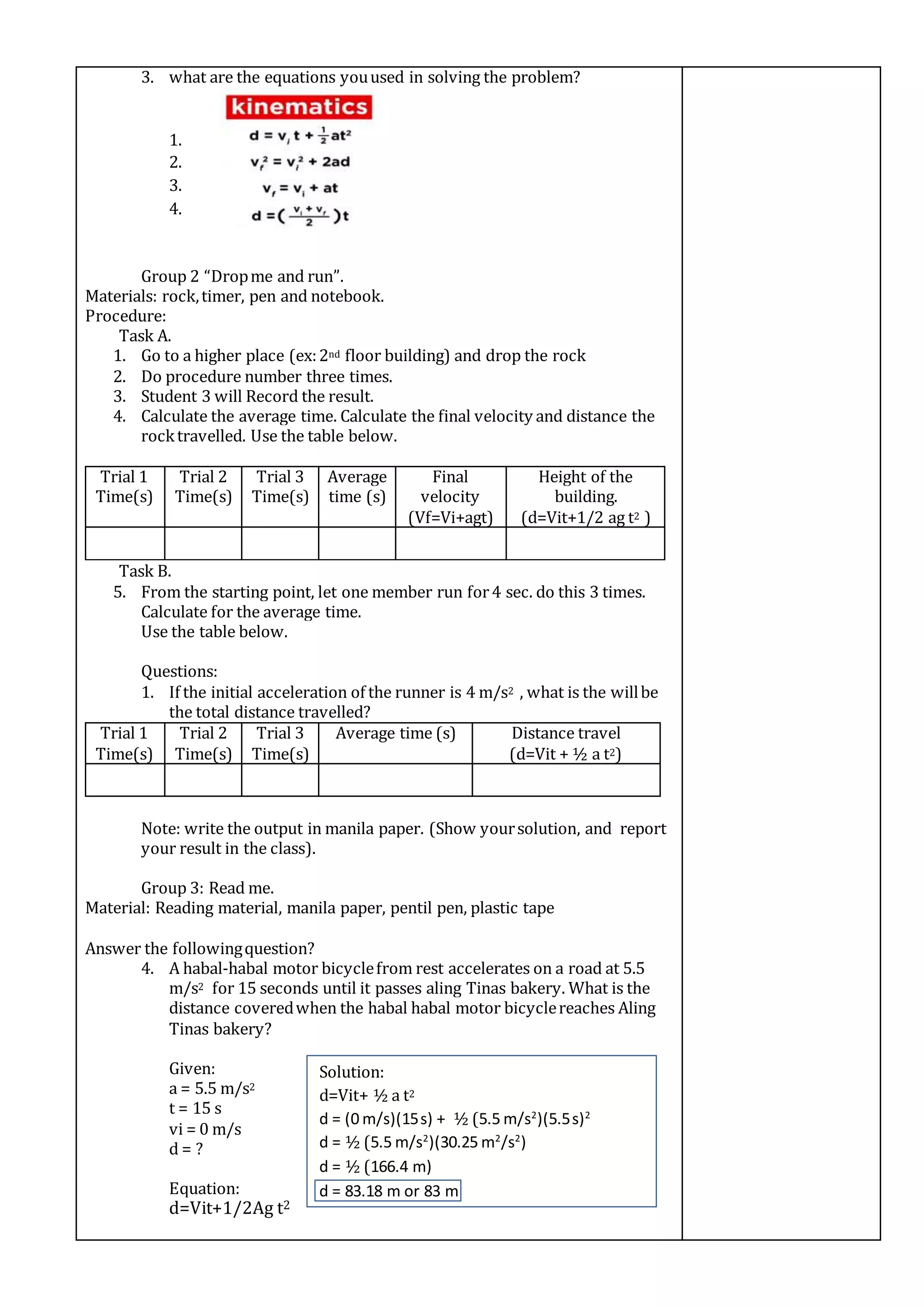 Science 9 lesson plan UAM: Vertical and Horizontal | DOCX