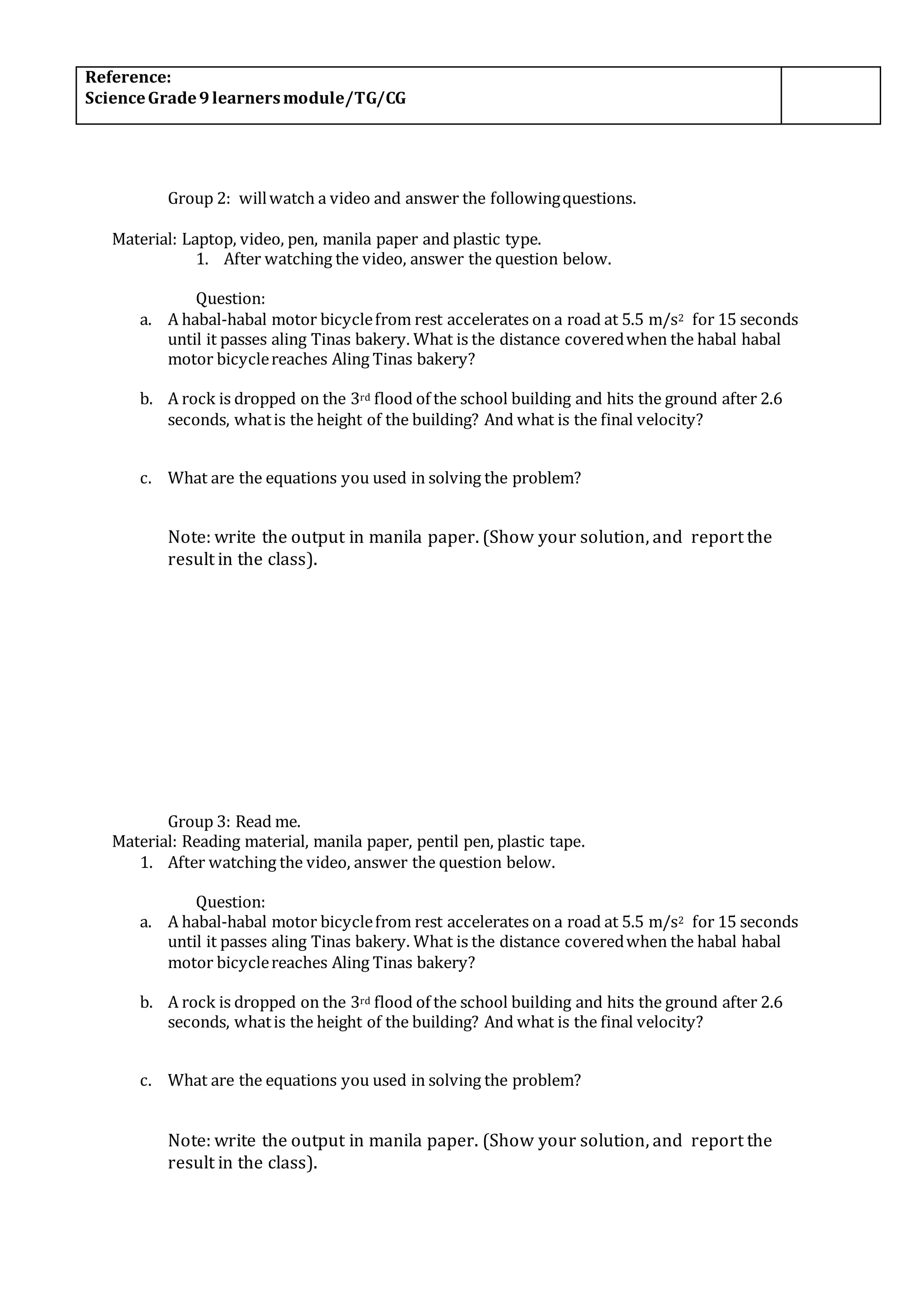 Science 9 lesson plan UAM: Vertical and Horizontal | DOCX