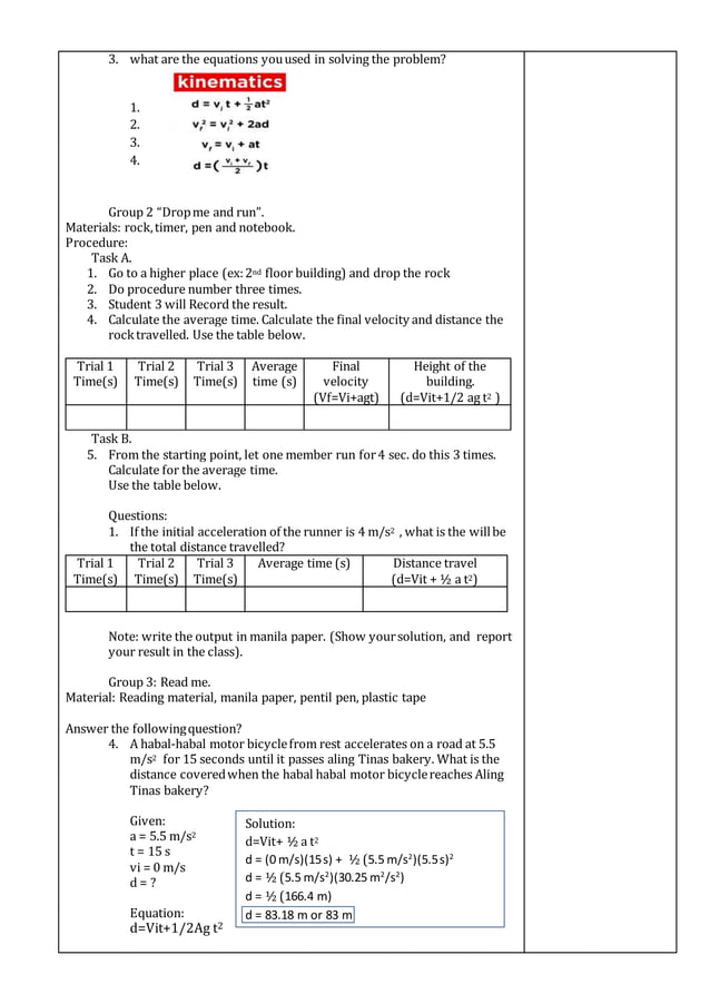 Science 9 lesson plan UAM: Vertical and Horizontal | DOCX | Physics ...