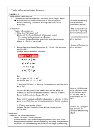 Science 9 lesson plan UAM: Vertical and Horizontal | DOCX