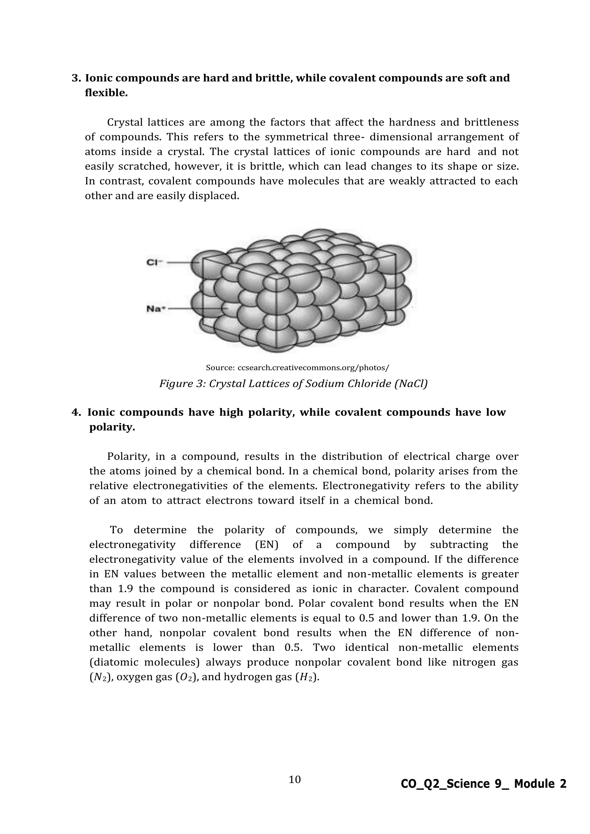 Science 9_Q2_Mod2_CHEMICAL BONDING PROPERTIES OF COMPOUNDS_VerFinal-2(1 ...