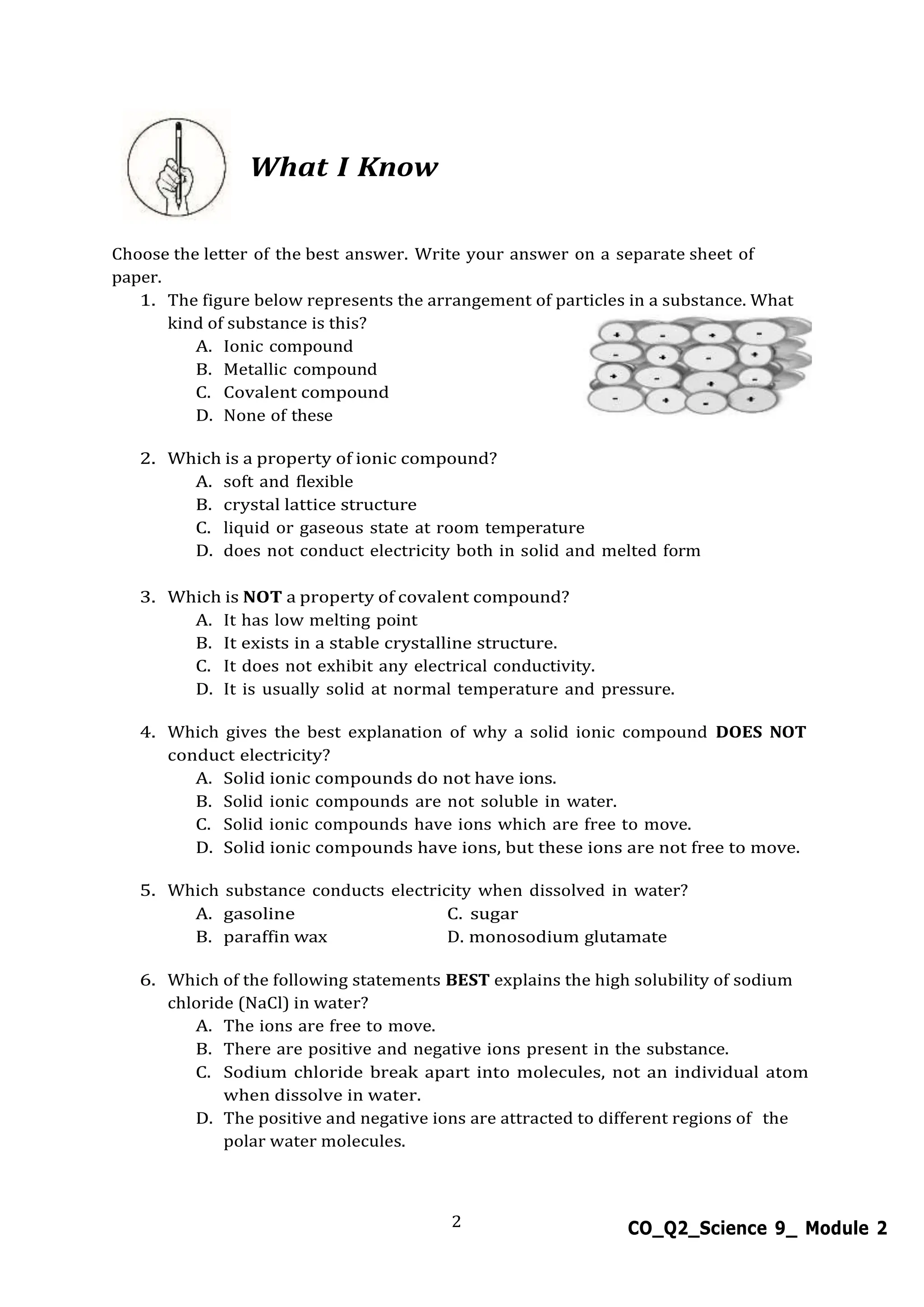 Science 9_Q2_Mod2_CHEMICAL BONDING PROPERTIES OF COMPOUNDS_VerFinal-2(1 ...