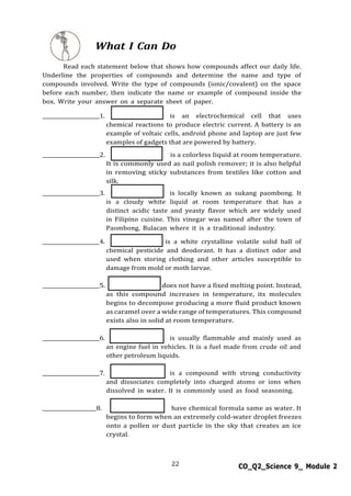 Science 9_Q2_Mod2_CHEMICAL BONDING PROPERTIES OF COMPOUNDS_VerFinal-2(1 ...