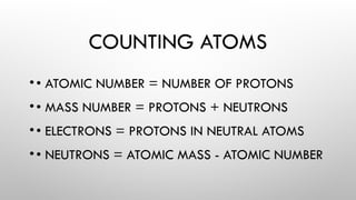 An overview of the Periodic Table, Atomic Structure, and Subatomic ...