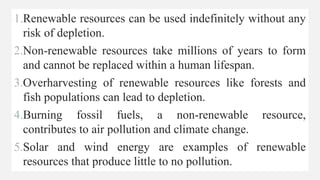 Non Renewable Resources and Renewable Resources Activity | PPTX
