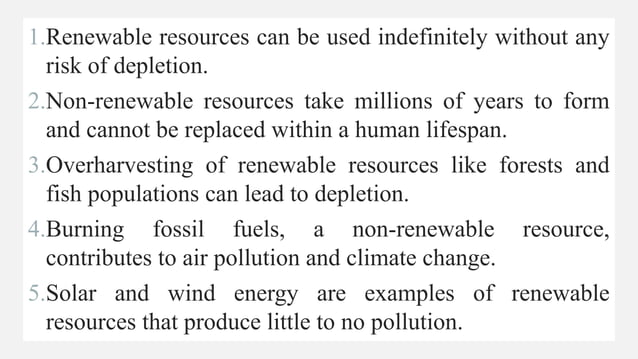 Non Renewable Resources and Renewable Resources Activity | PPTX