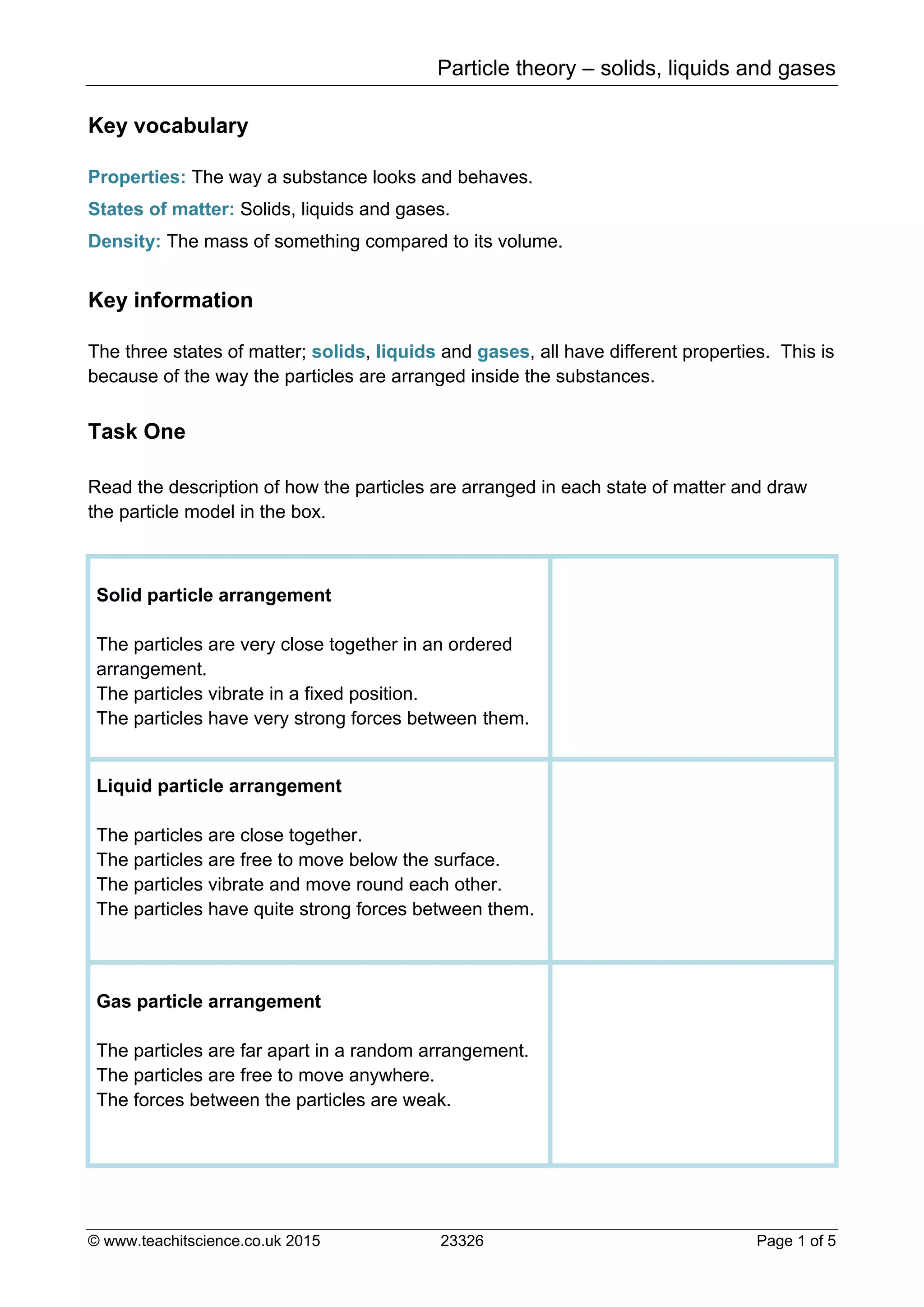 Science activity sheet | PDF