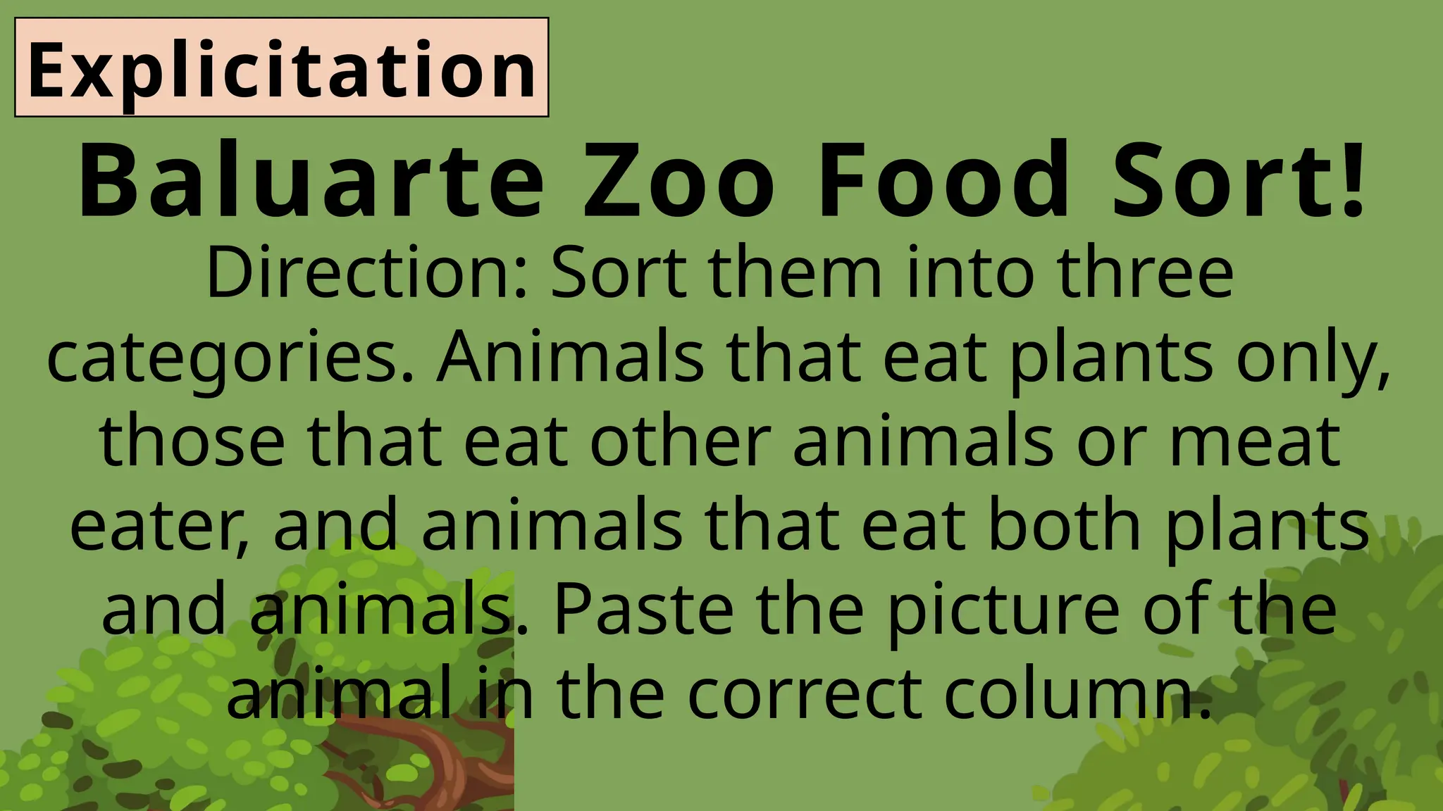 Science Adventure in the classification of animals based on their food ...