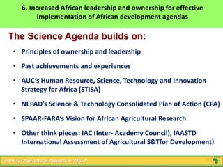 Science Agenda for Agriculture in Africa by Dr Annor-Frempong- FARA | PPTX