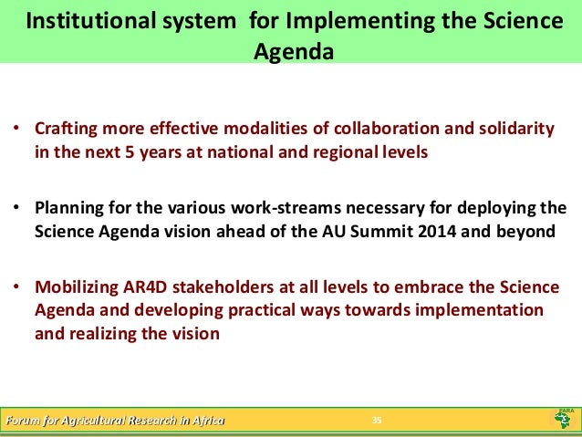 Science Agenda for Agriculture in Africa by Dr Annor-Frempong- FARA