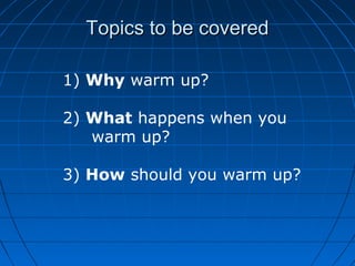 Science and art of warm up | PPT