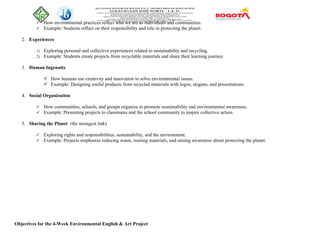 SCIENCE and ART Rubric. Environmental English Project | DOCX