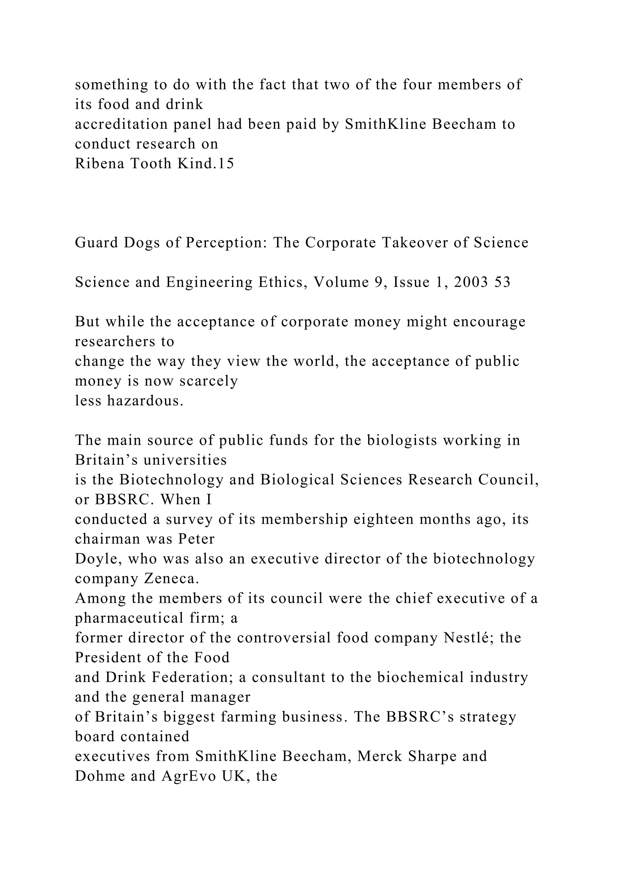 Science and Engineering Ethics (2003) 9, 49-57Science and .docx