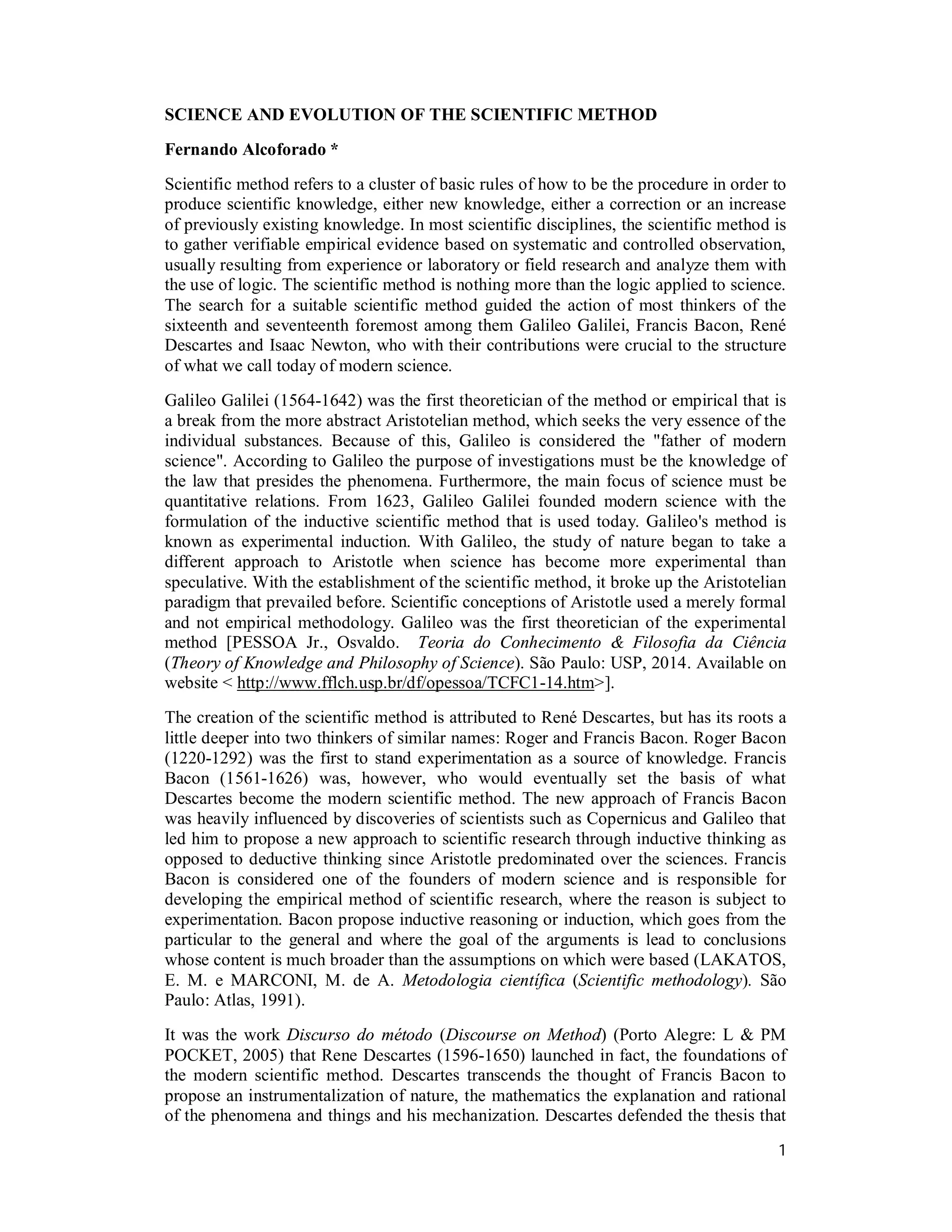 Science and evolution of the scientific method | PDF