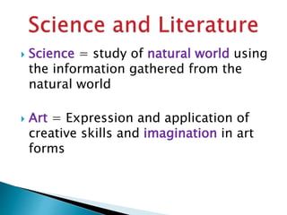 Science and literature: a creative interaction | PPTX