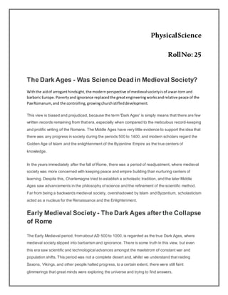 Science and medieval society | DOCX