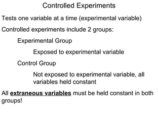 Scientific Method and Experimental Design | PPT