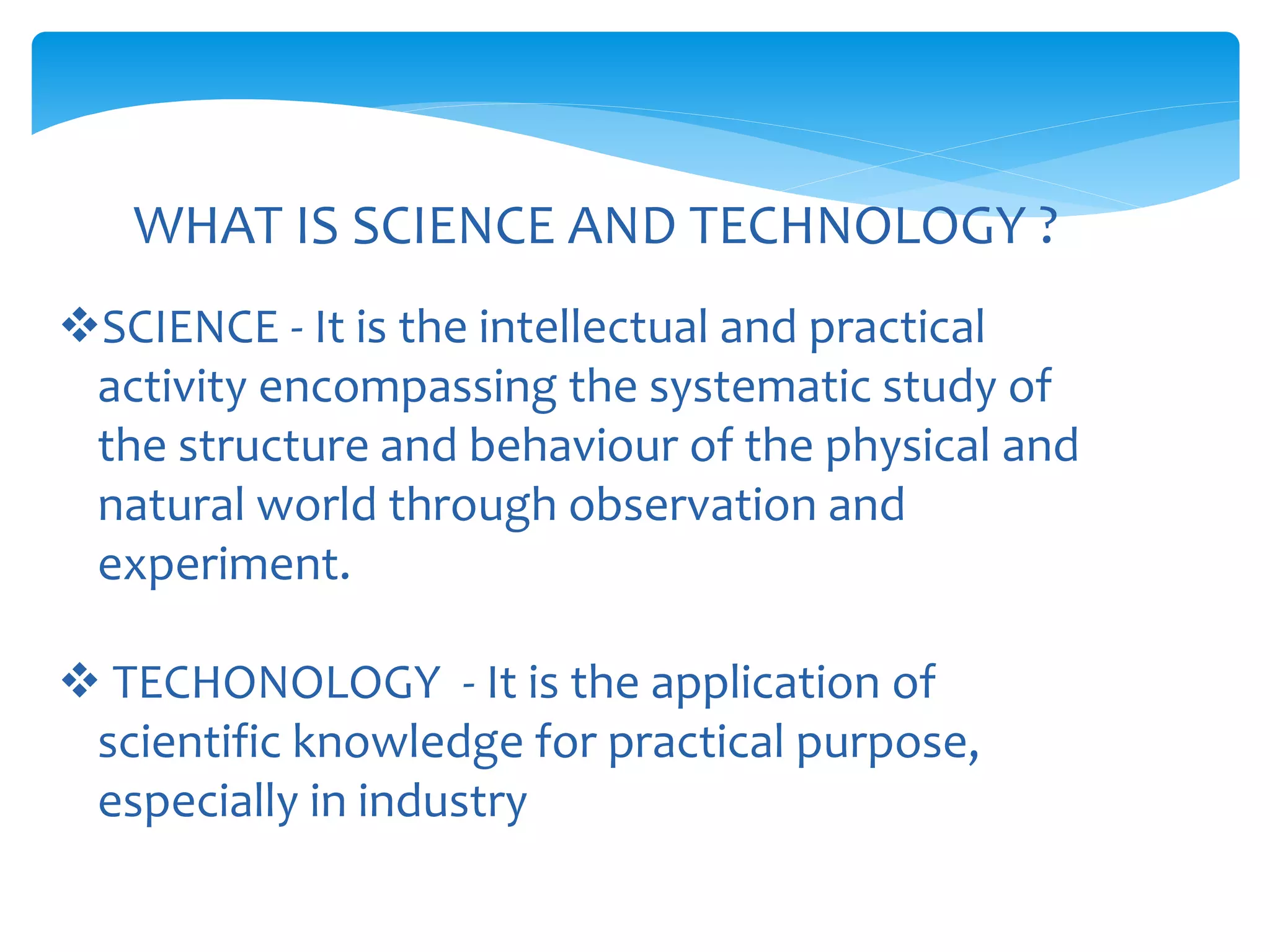 Science and technologies | PPTX