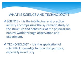 Science and technologies | PPTX