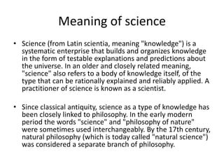 Science and technology | PPTX