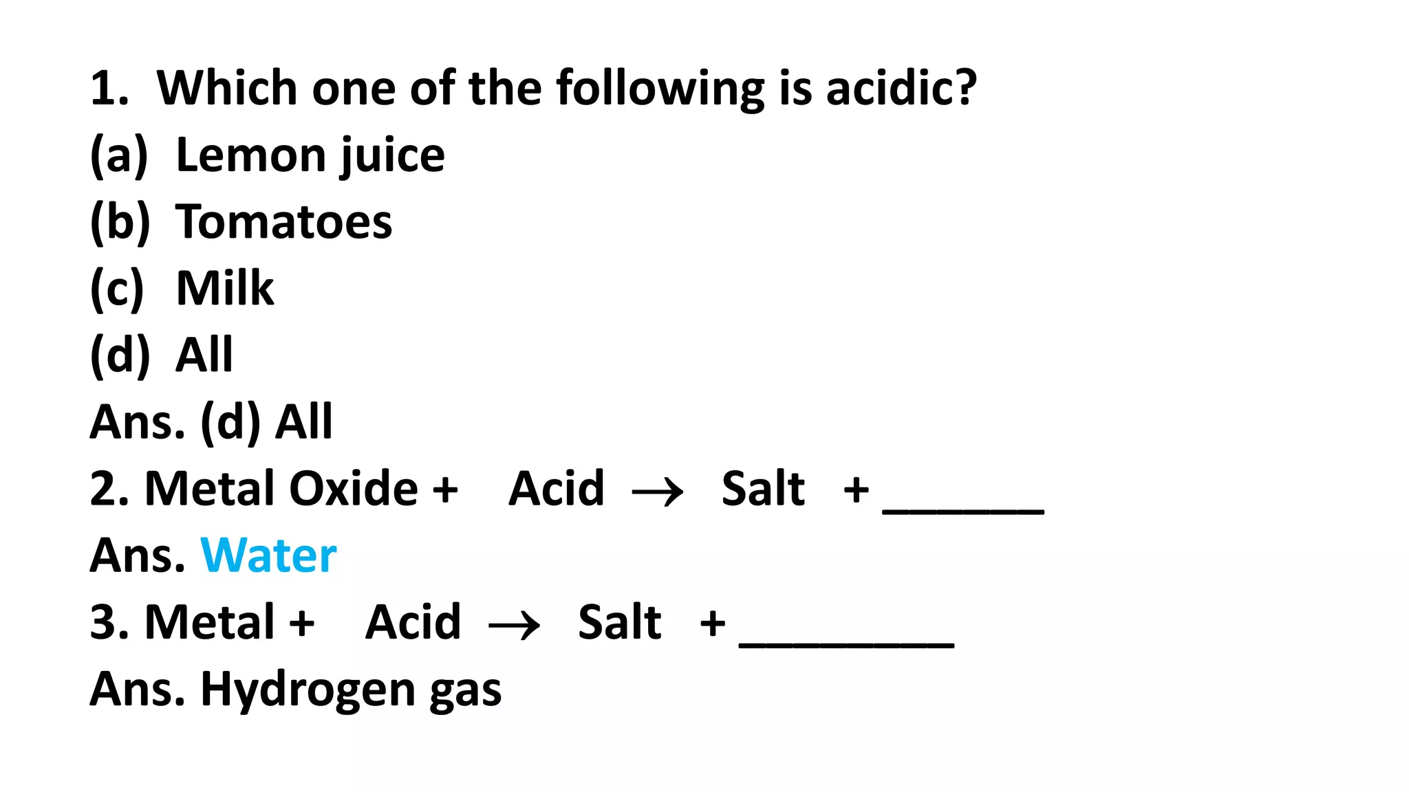 Science and technology - Acids, Bases And Salts (Reaction of acid with ...